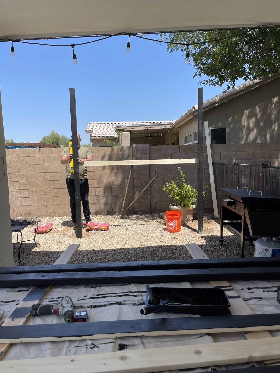 Grill Area - Privacy Screen Pergola